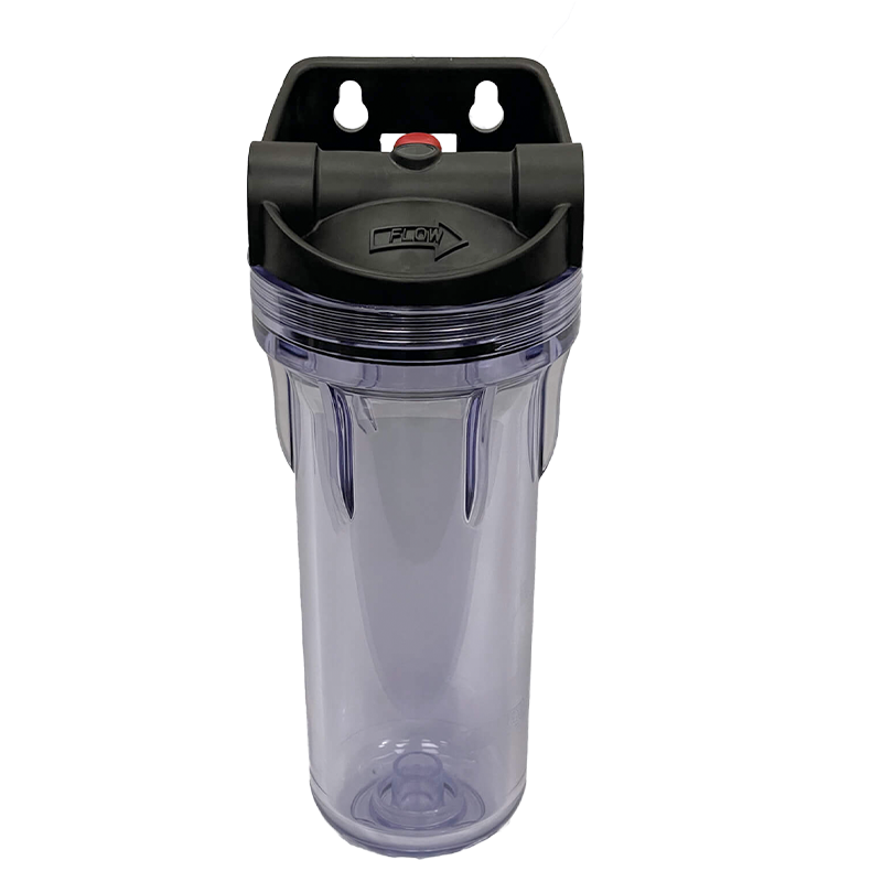 Filter housing with bracket 2.5x10" black/clear (3/4" internal thread ...