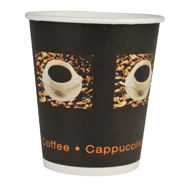 Kaffebæger, Gastro-Line, sort, pap med PE-belægning, 1000 stk ...