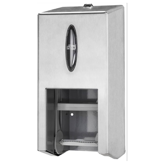 Tork 472019 dispenser for 2 rolls. Compact toilet paper, stainless ...
